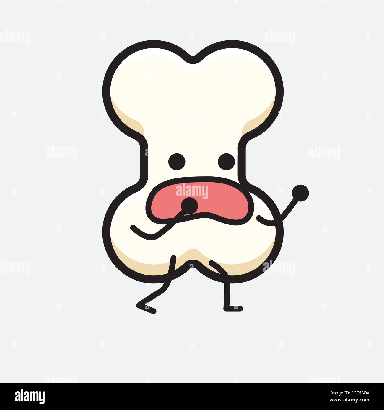 Vector Illustration of Bone Character with cute face and simple body ...