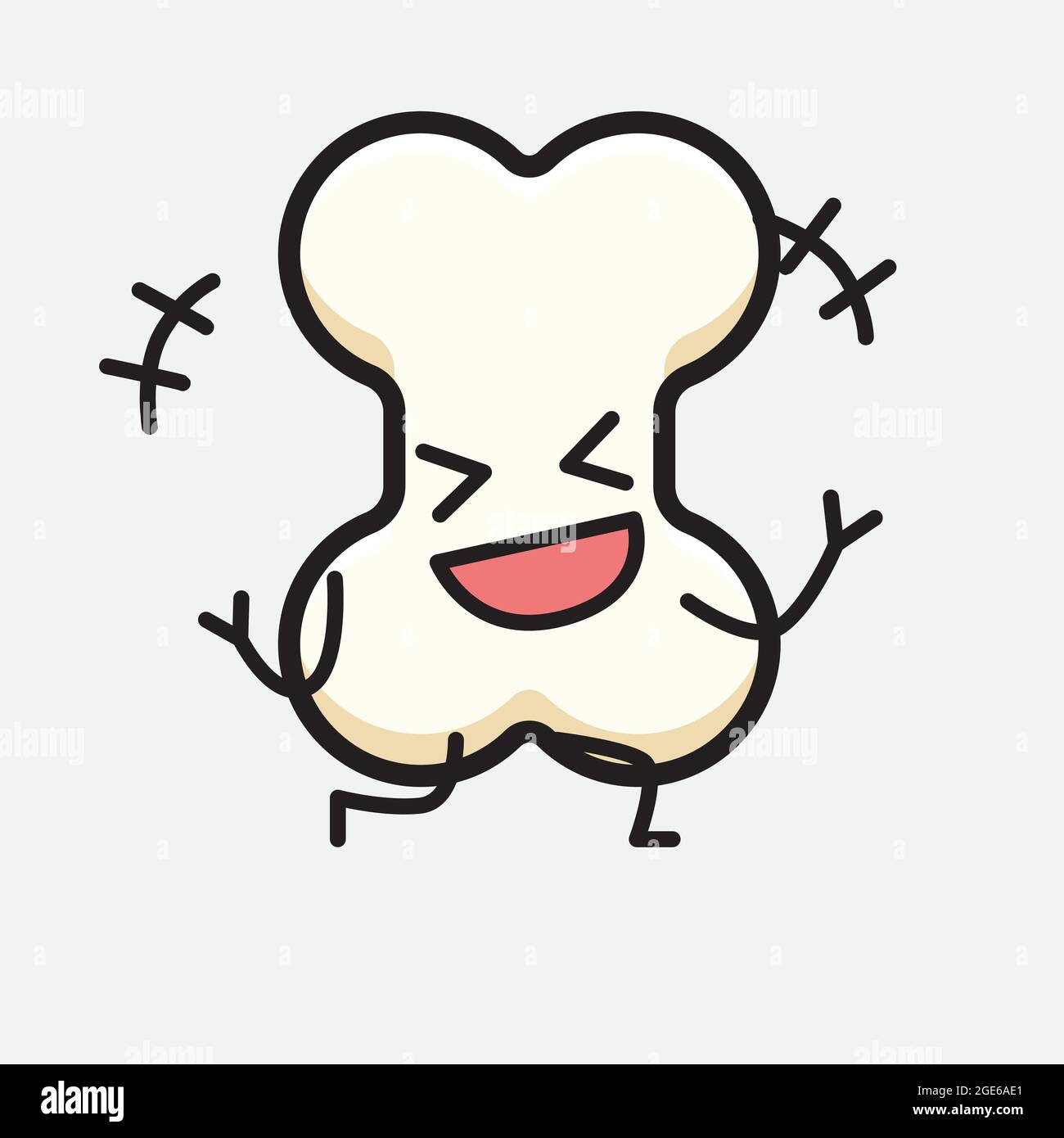 Vector Illustration of Bone Character with cute face and simple body ...