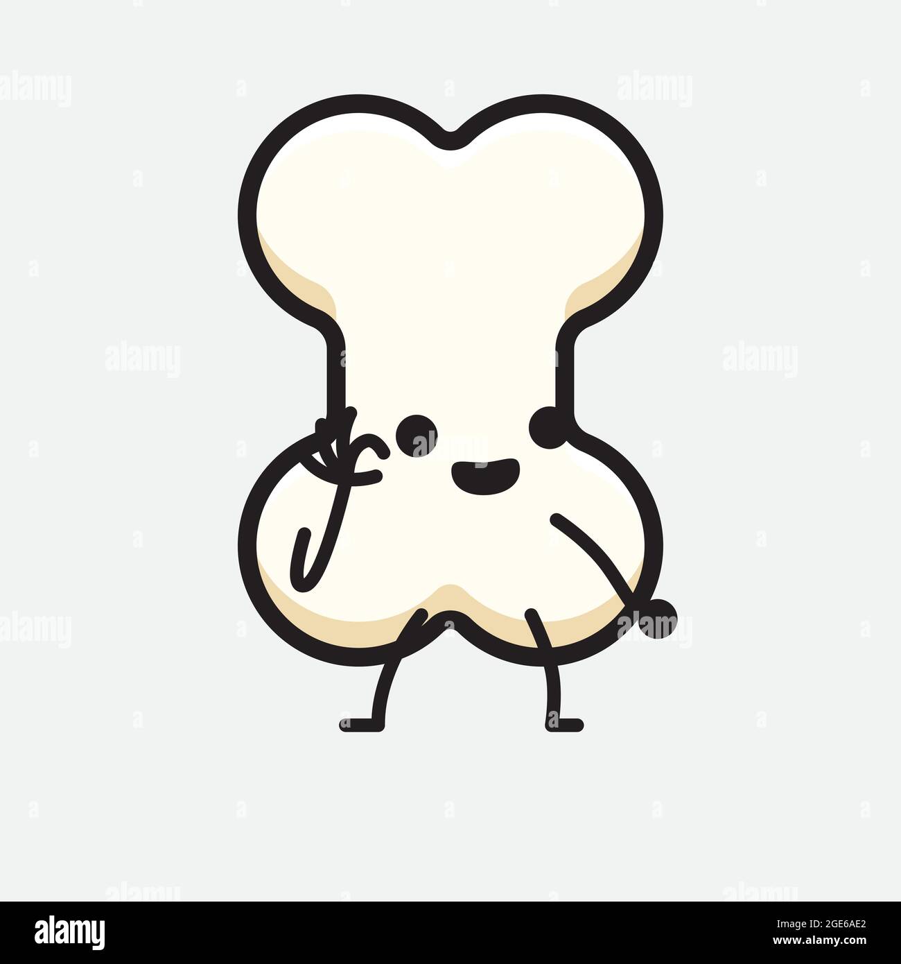 Vector Illustration of Bone Character with cute face and simple body ...