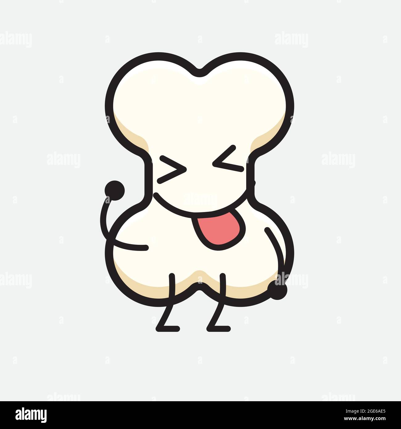 Vector Illustration of Bone Character with cute face and simple body ...