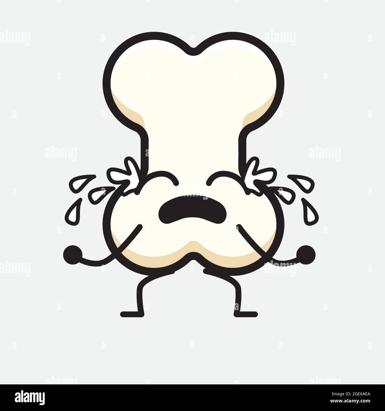 Vector Illustration of Bone Character with cute face and simple body ...