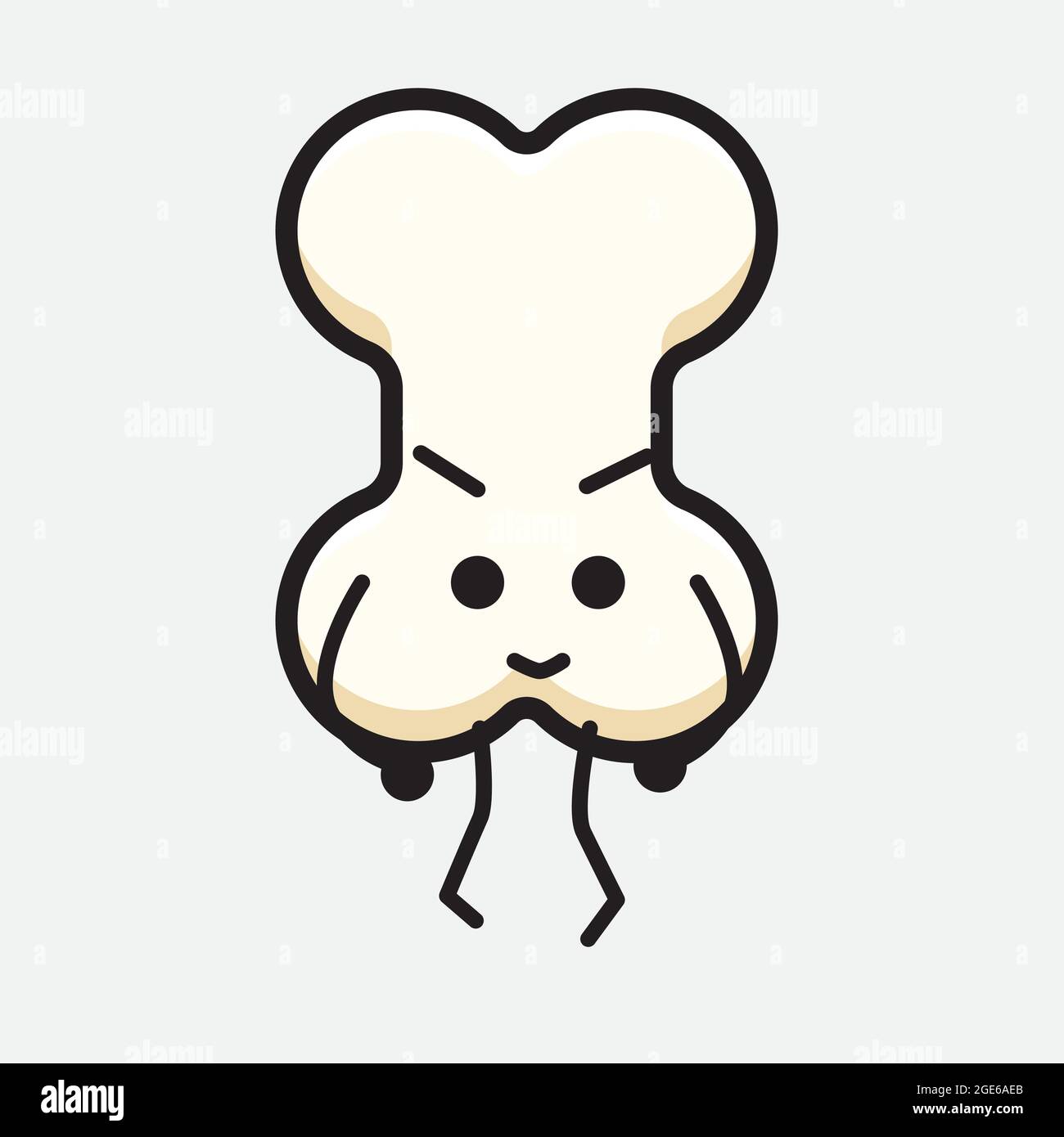 Vector Illustration of Bone Character with cute face and simple body ...