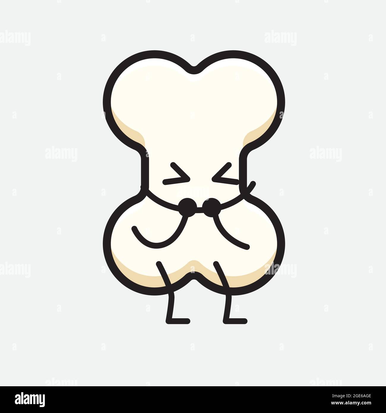 Vector Illustration of Bone Character with cute face and simple body ...