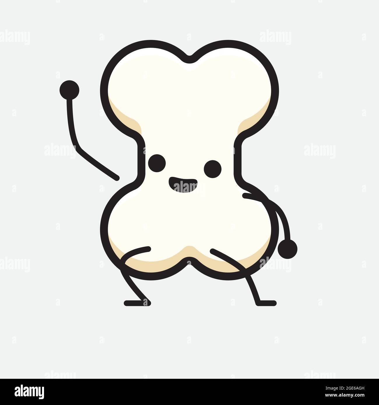 Vector Illustration of Bone Character with cute face and simple body ...