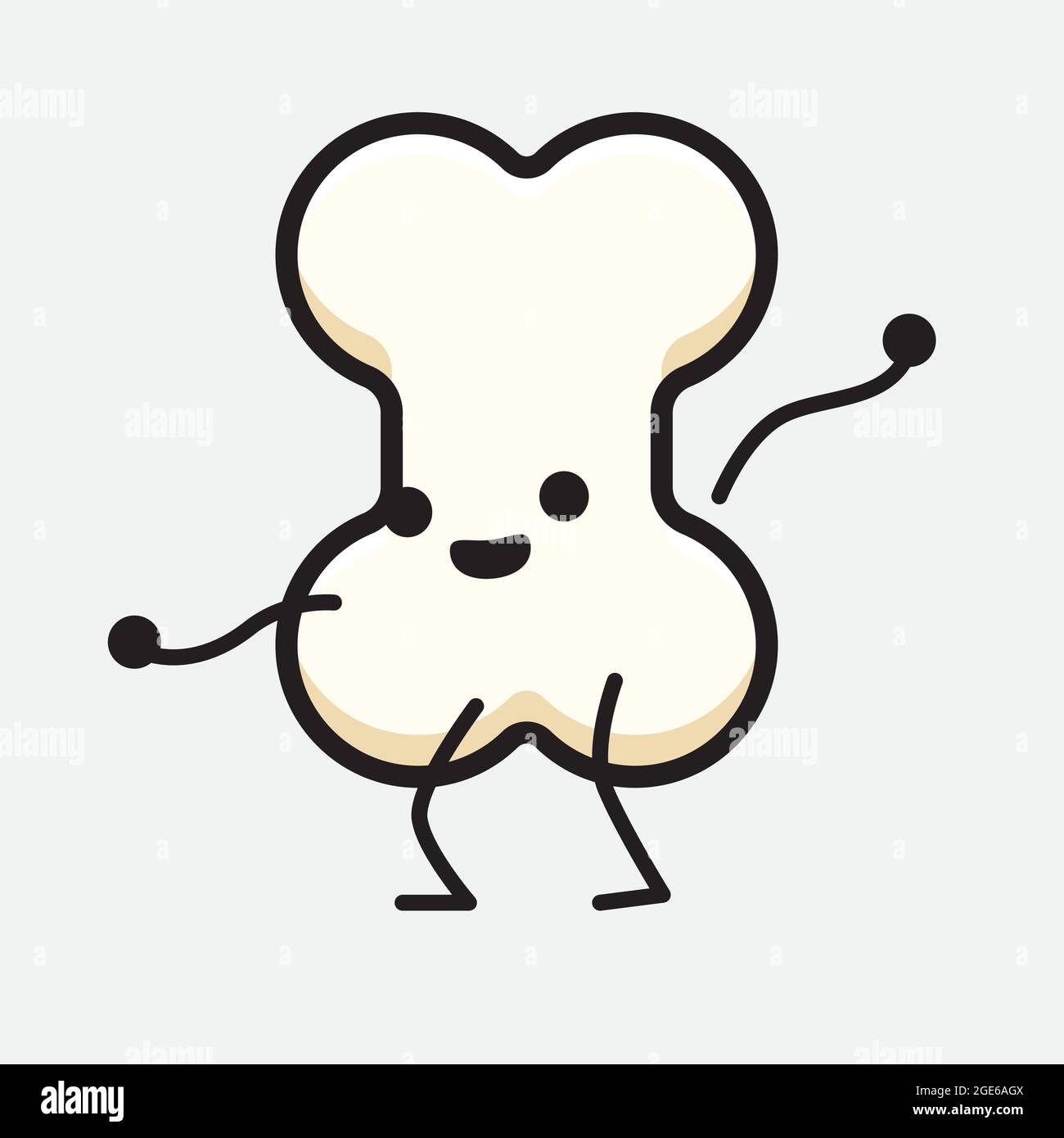 Vector Illustration of Bone Character with cute face and simple body ...