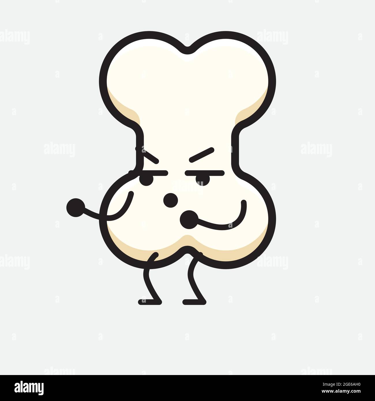 Vector Illustration of Bone Character with cute face and simple body ...