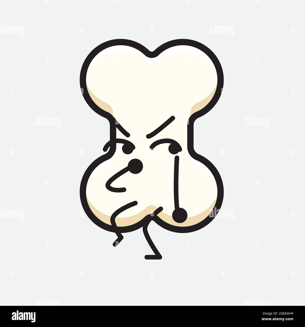Vector Illustration of Bone Character with cute face and simple body ...