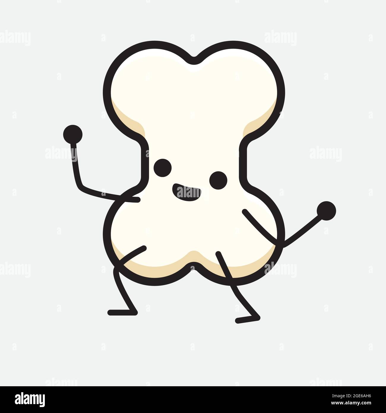 Vector Illustration of Bone Character with cute face and simple body ...