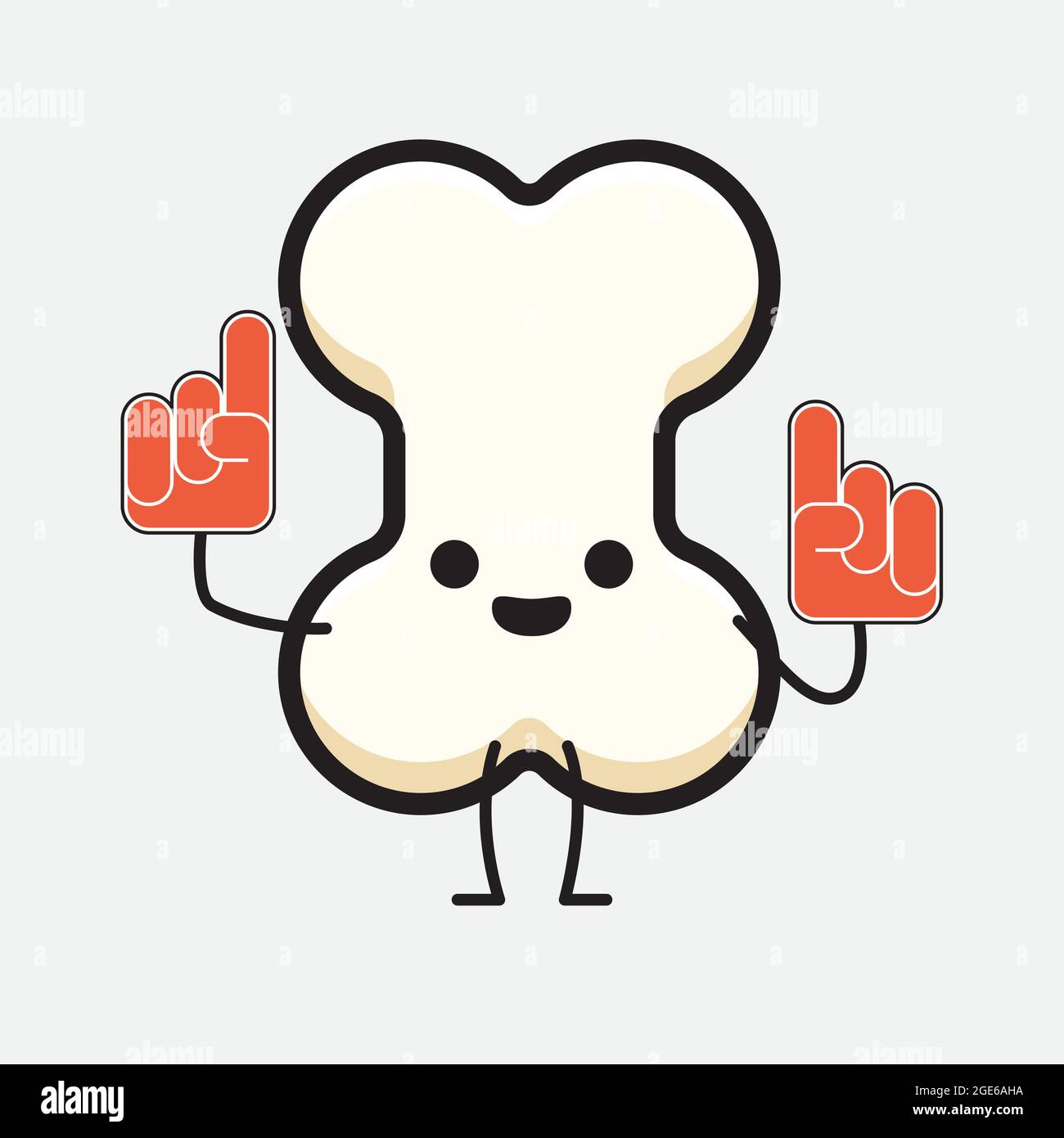 Vector Illustration of Bone Character with cute face and simple body ...