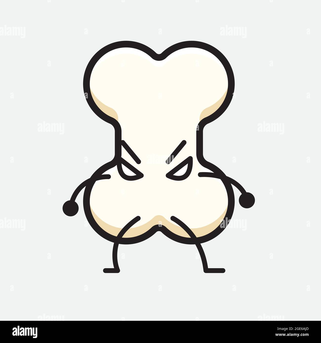 Vector Illustration of Bone Character with cute face and simple body ...