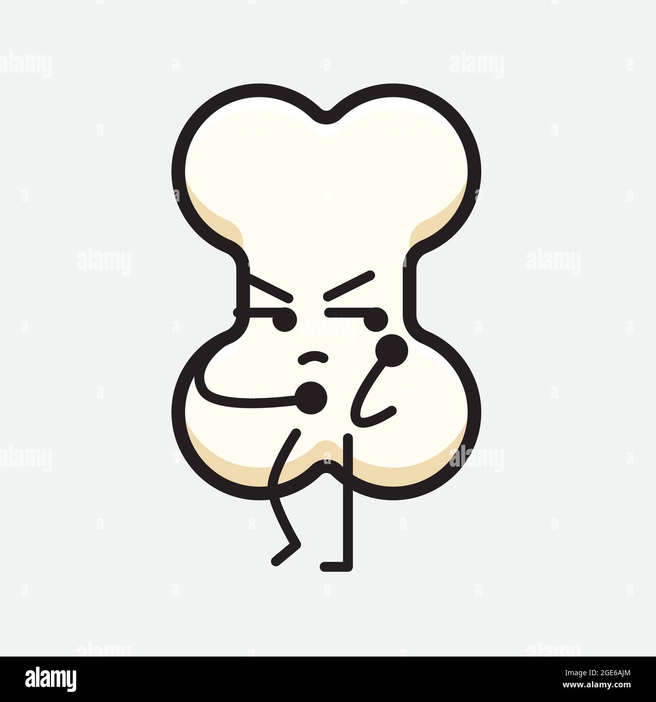 Vector Illustration of Bone Character with cute face and simple body ...