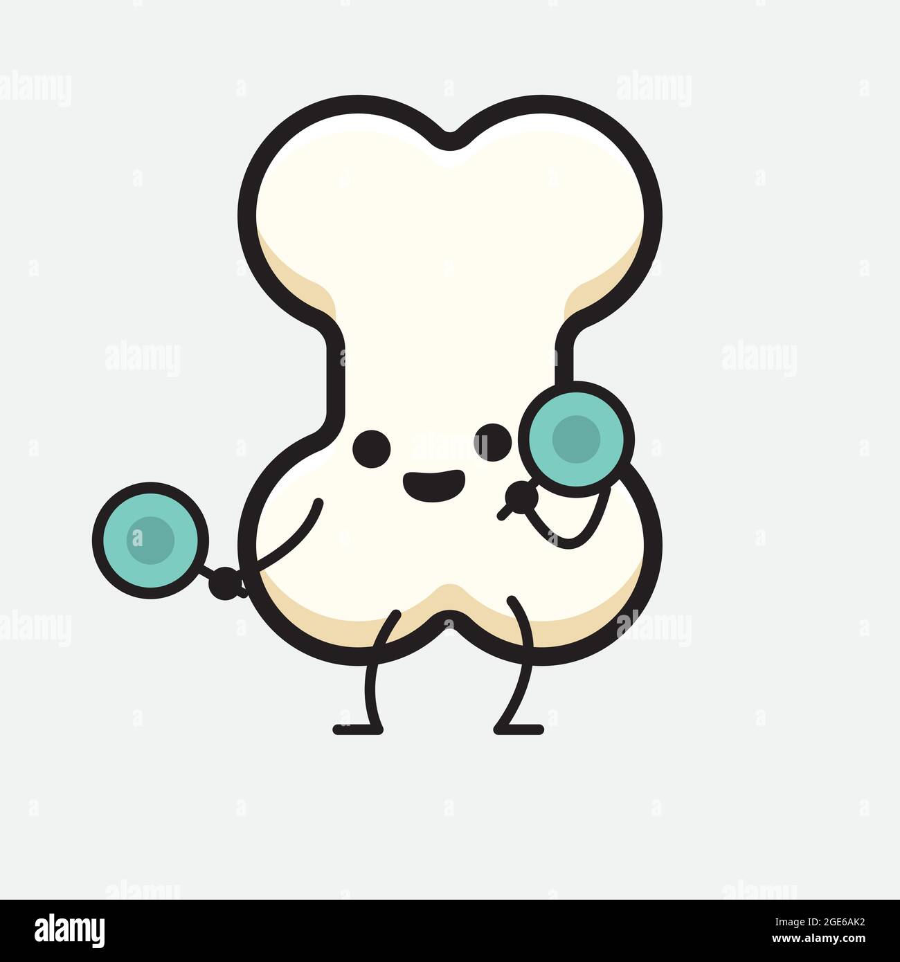Vector Illustration of Bone Character with cute face and simple body ...