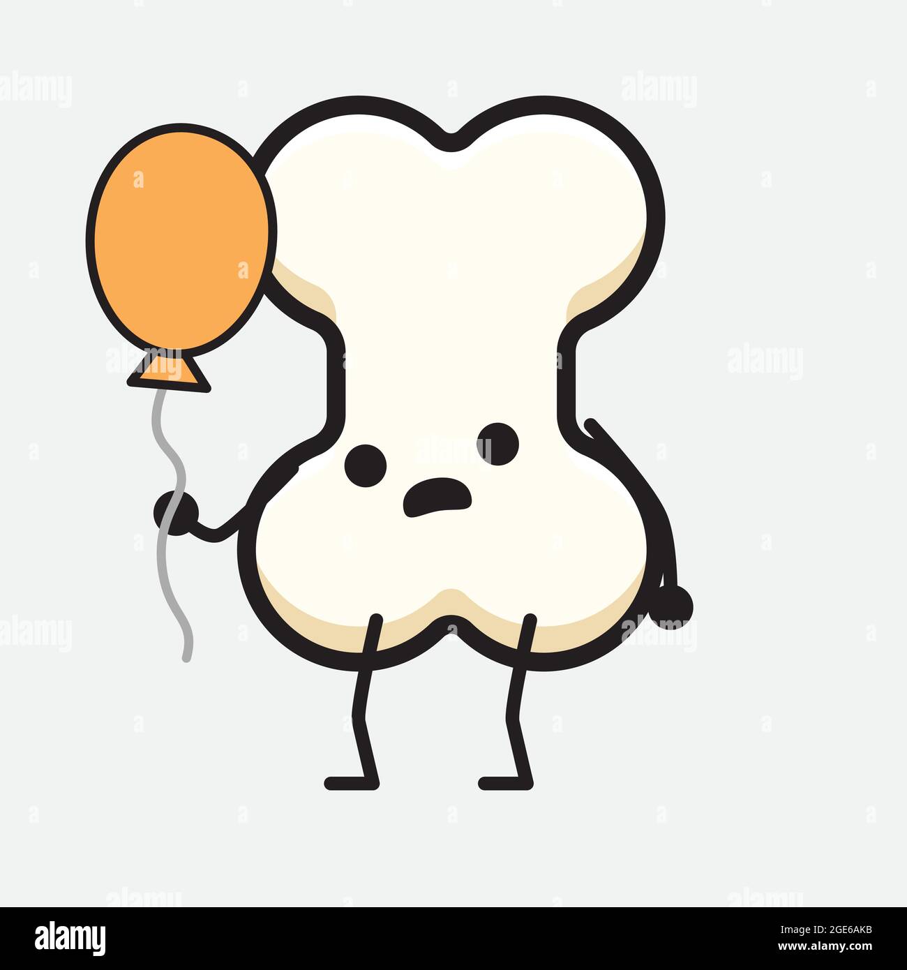 Vector Illustration of Bone Character with cute face and simple body ...
