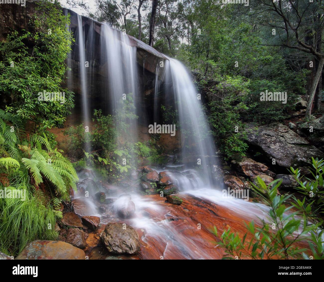 Waterfall in Brisbane Water national park near Pearly Ponds Stock Photo ...