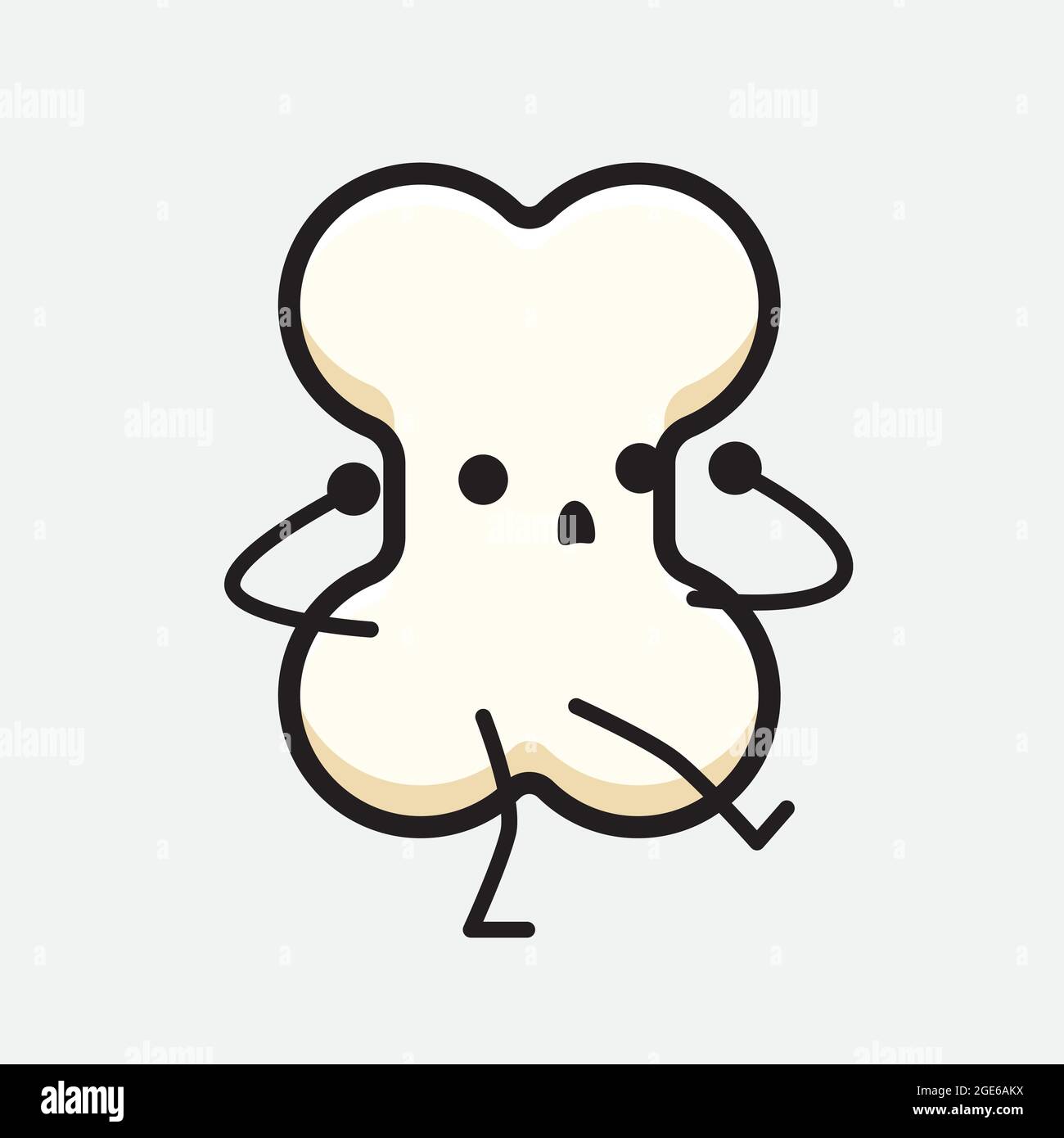 Vector Illustration of Bone Character with cute face and simple body ...