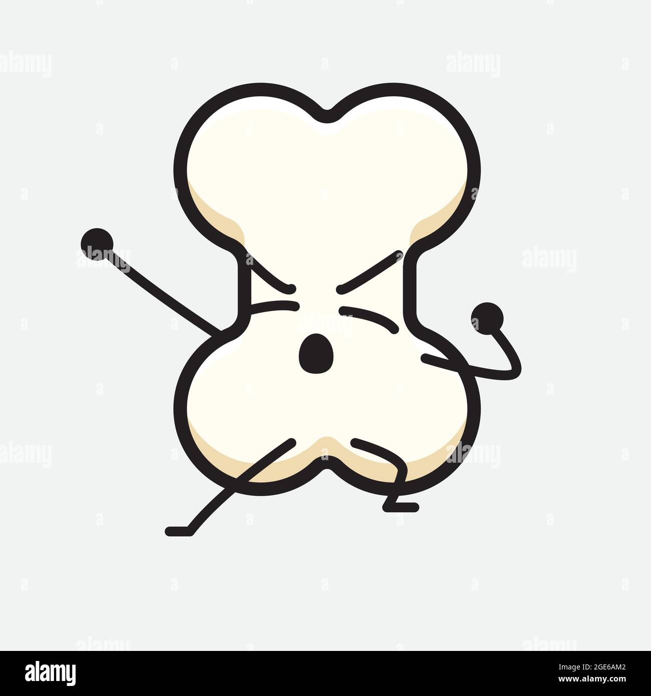 Vector Illustration of Bone Character with cute face and simple body ...