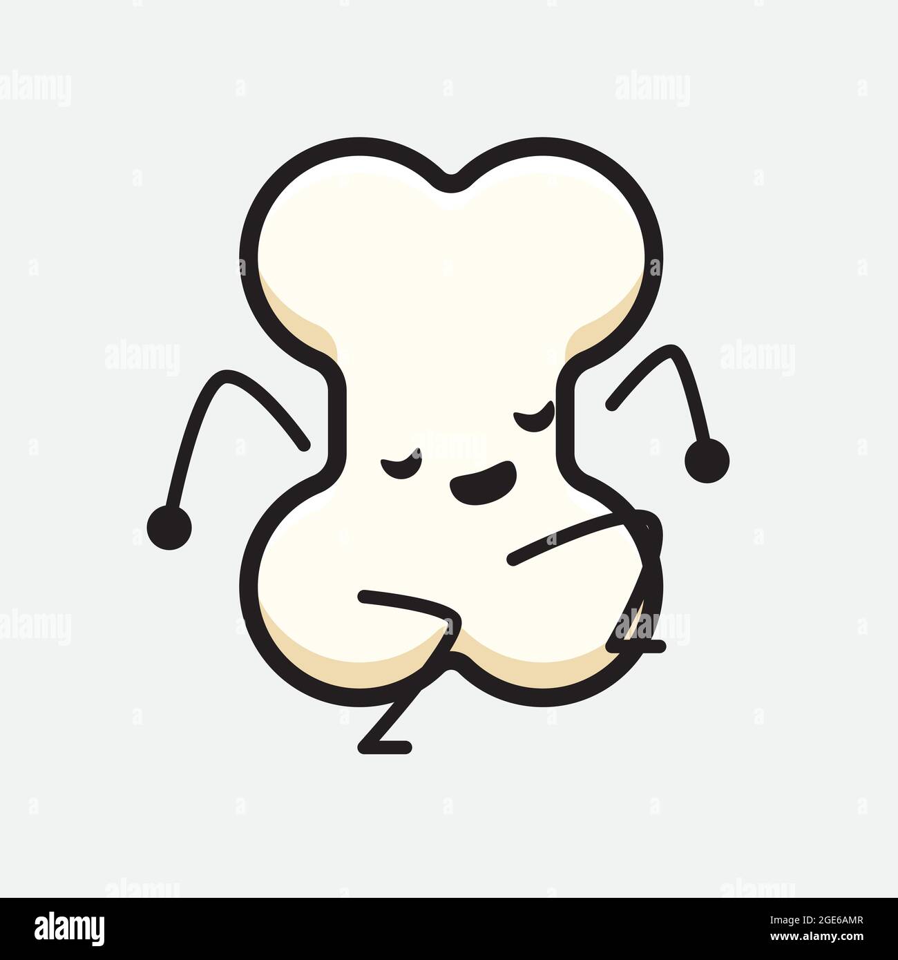 Vector Illustration of Bone Character with cute face and simple body ...