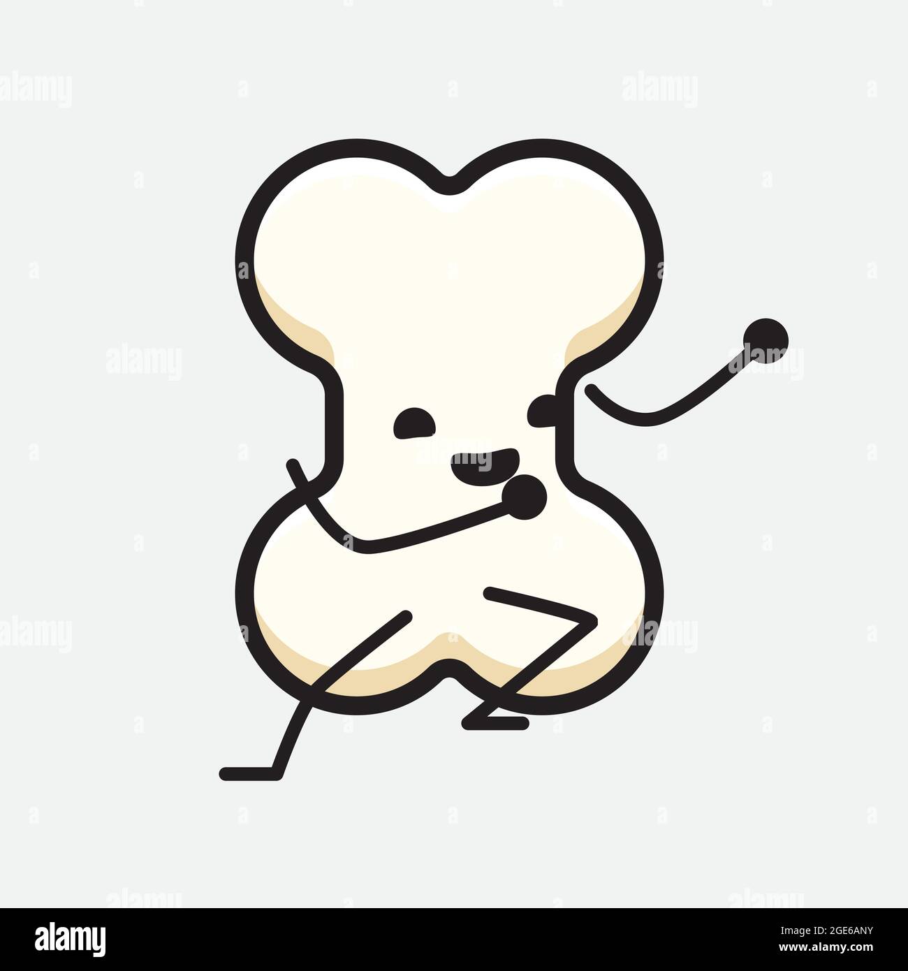 Vector Illustration of Bone Character with cute face and simple body ...