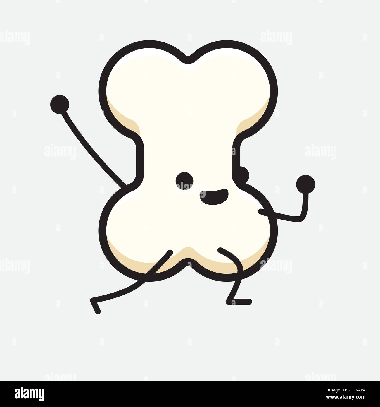 Vector Illustration of Bone Character with cute face and simple body ...