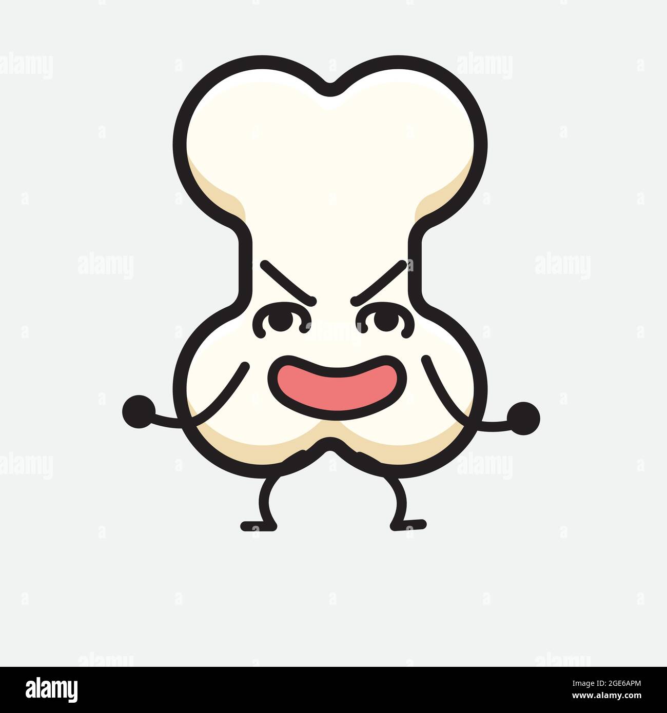 Vector Illustration of Bone Character with cute face and simple body ...