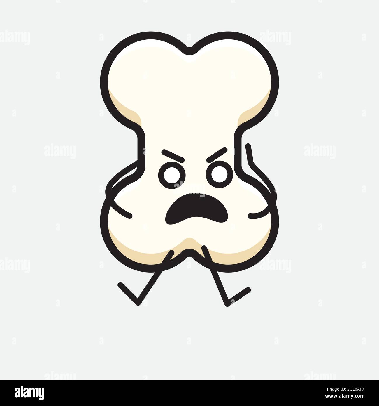 Vector Illustration of Bone Character with cute face and simple body ...