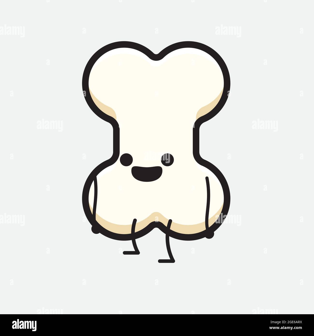 Vector Illustration of Bone Character with cute face and simple body ...