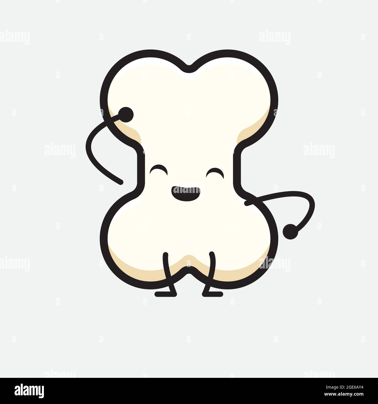 Vector Illustration of Bone Character with cute face and simple body ...