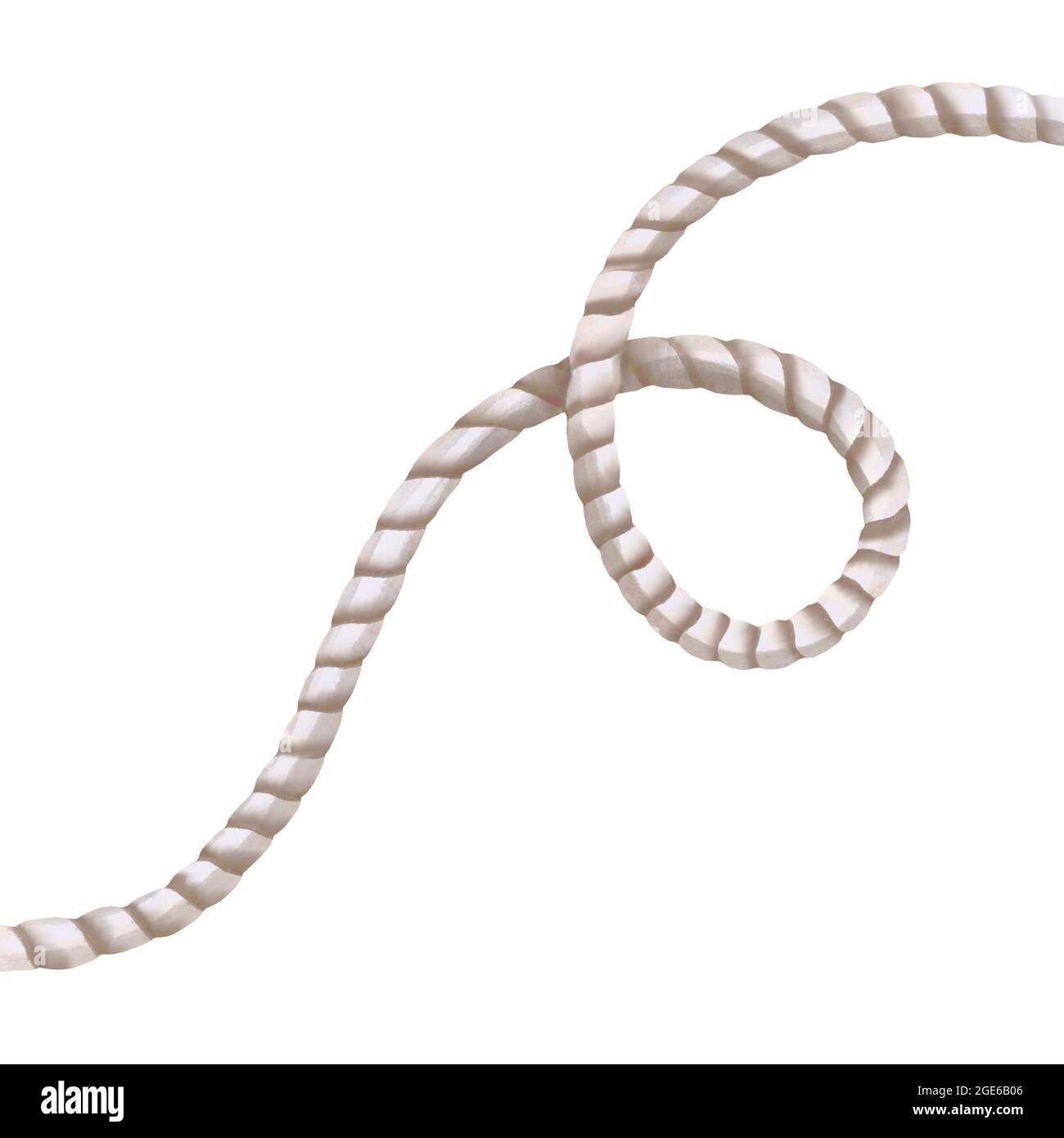 Watercolor painting of Brown rope string isolated on white background ...