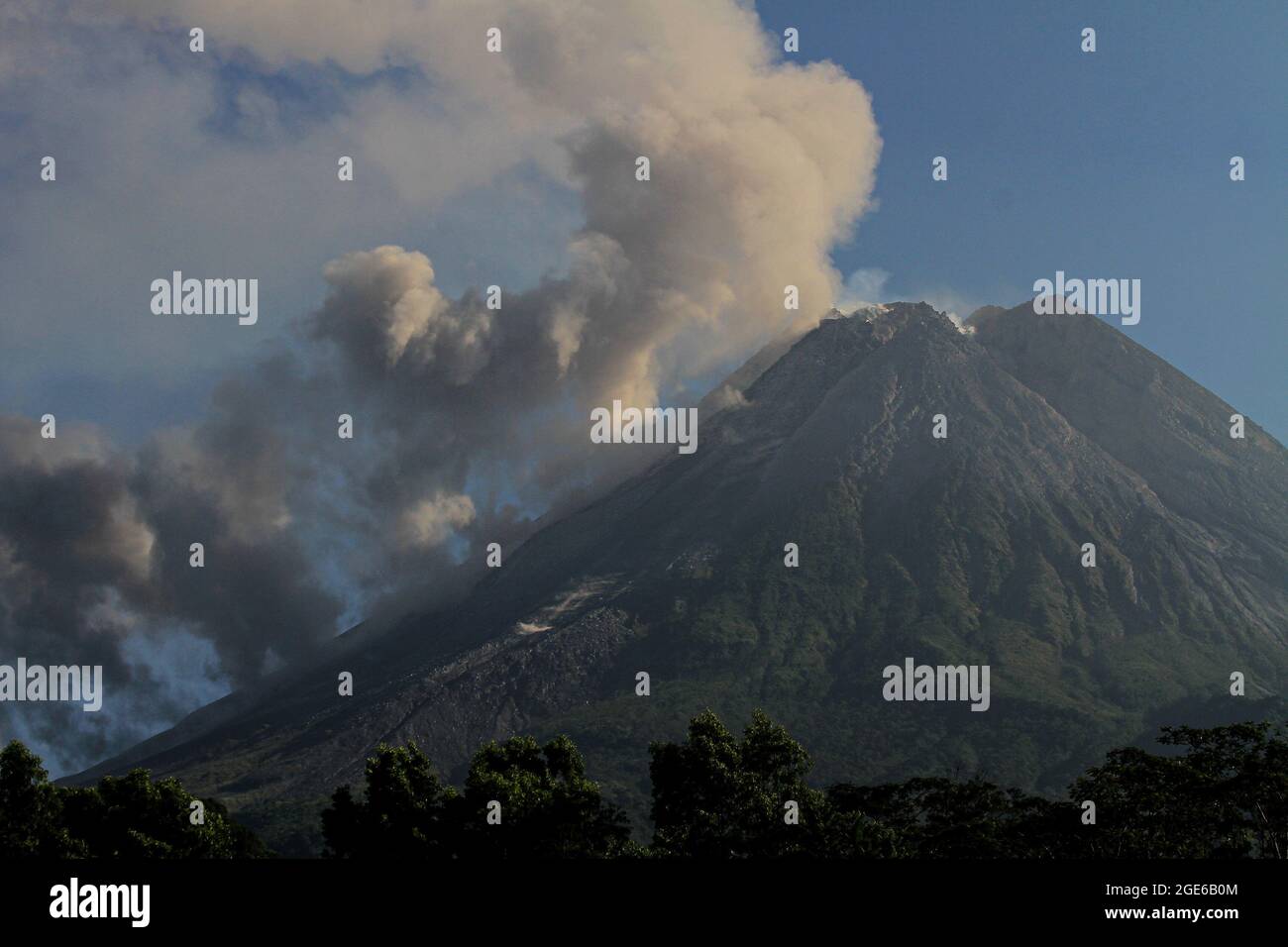 This picture shows Mount Merapi, Indonesias most active volcano ...