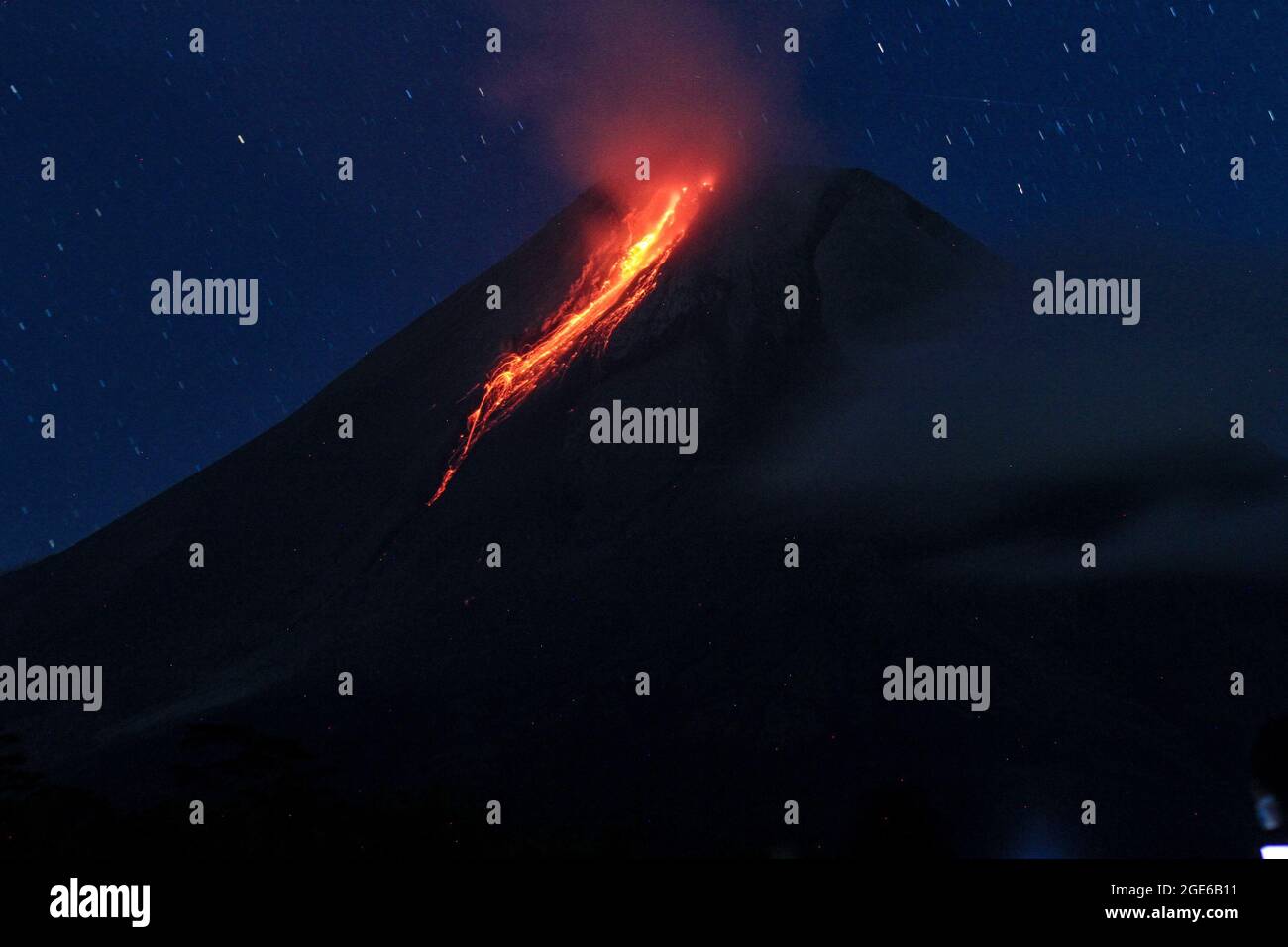 Indonesias Most Active Volcano Mount Merapi Emits Lava From Its Peak