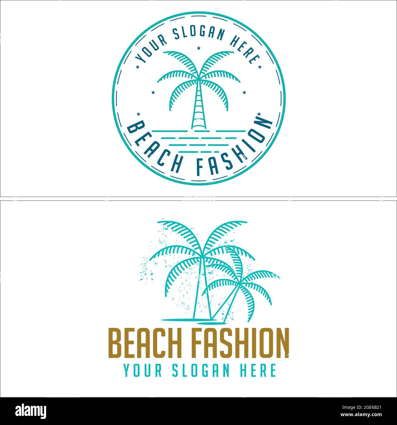 Palm trees line beach Stock Vector Images - Alamy