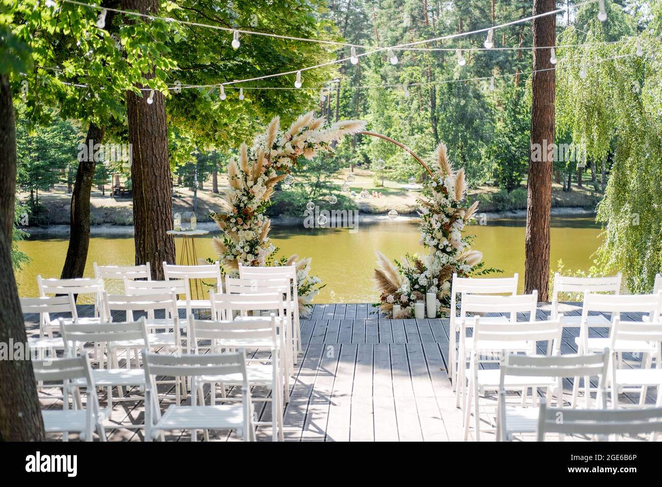 Magnificent decoration of a wedding ceremony with original details and ...