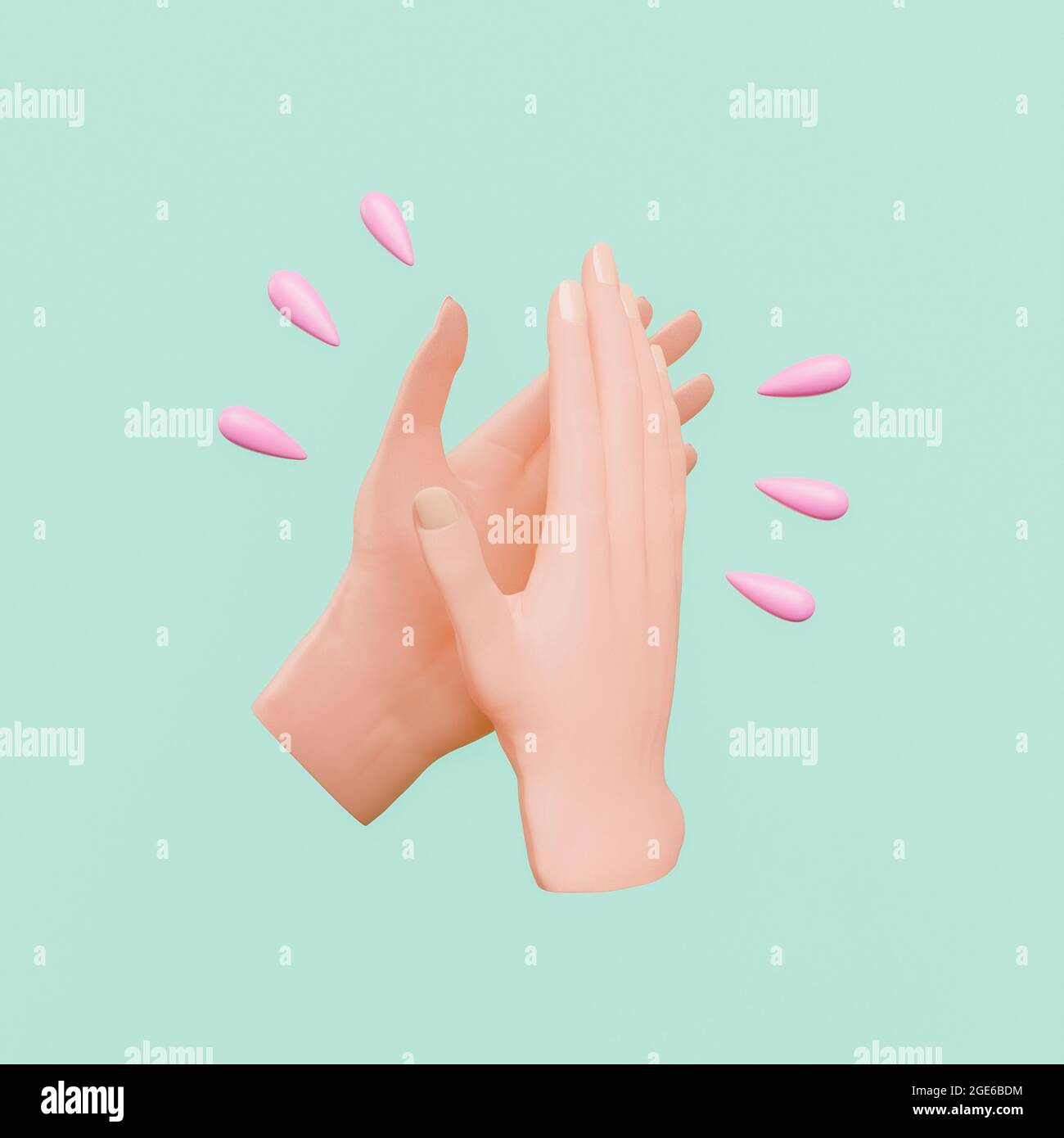 clapping hands with pastel colors. 3d rendering Stock Photo - Alamy