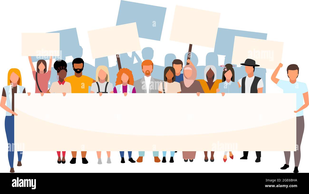 Multinational movement flat concept vector illustration Stock Vector ...