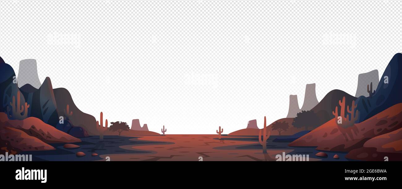 Canyon landscape background. Panoramic landscape with desert mountains ...