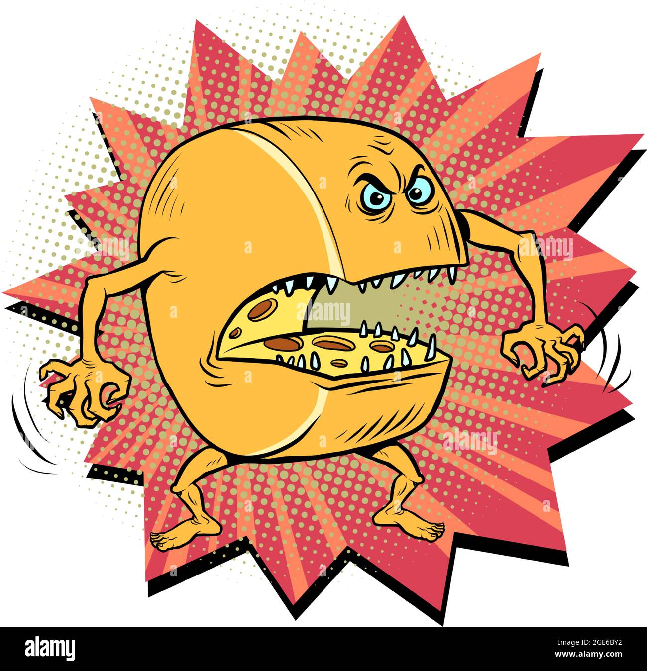 funny angry character cheese head natural dairy farm product Stock ...