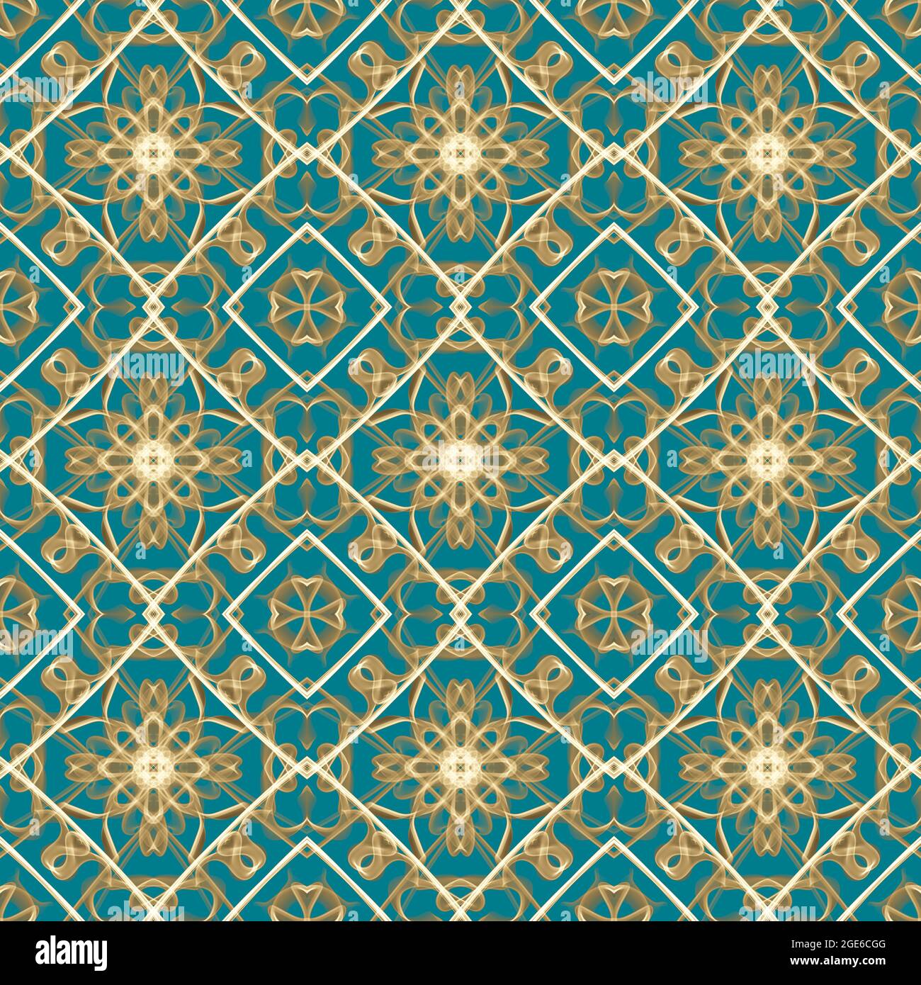 Seamless abstract geometric floral surface pattern in vivid colors ...