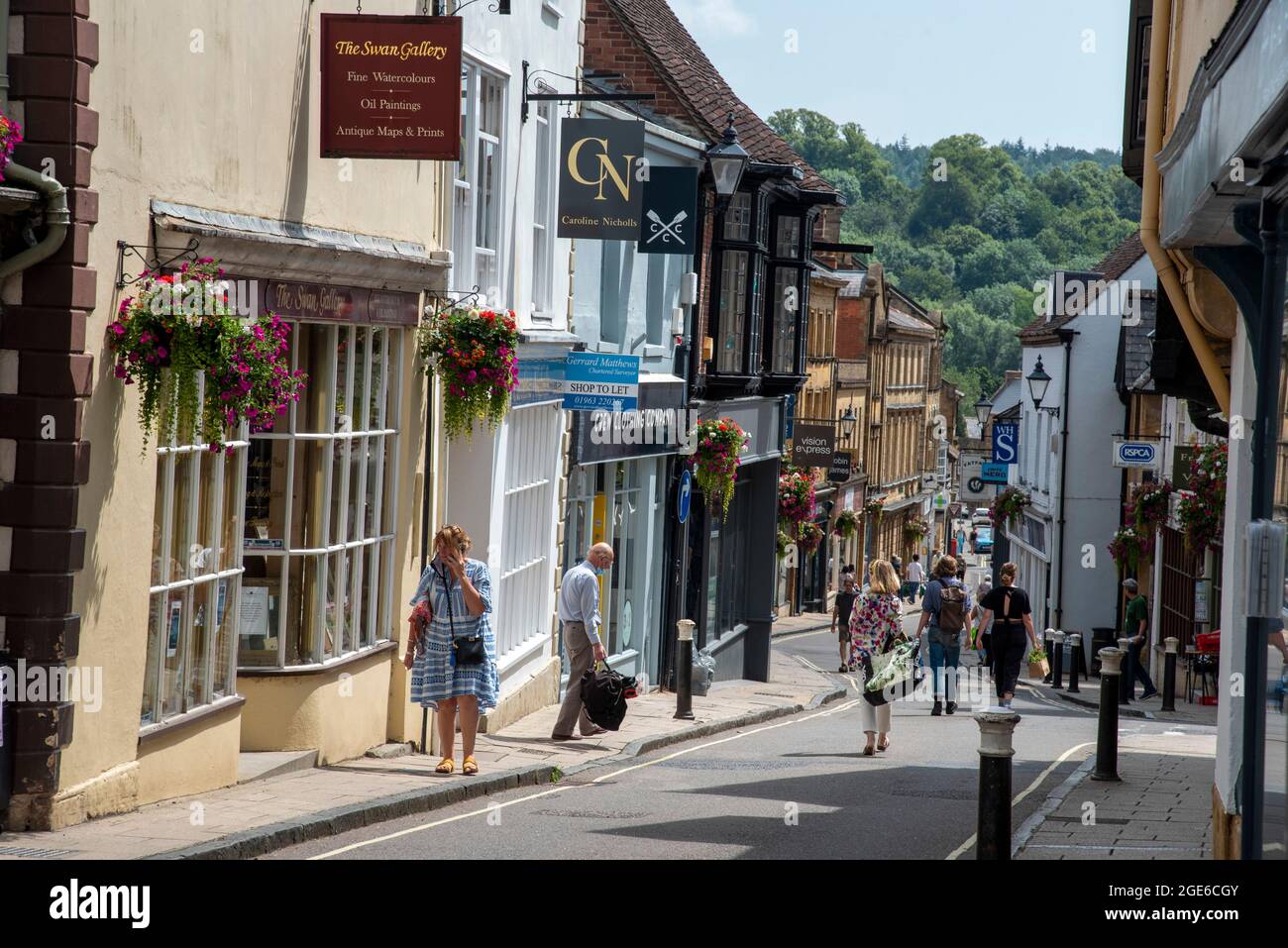 Sherborne, Dorset, England, UK. 2021. Cheap street the main shopping ...