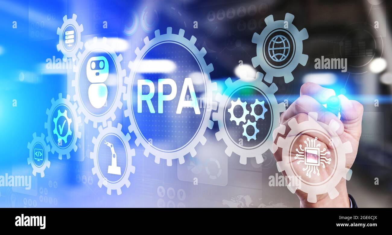 RPA Robotic process automation innovation technology concept on virtual ...