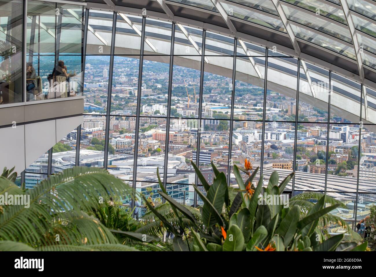 The inside of the Sky Garden viewing point in the Walkie Talkie tower ...