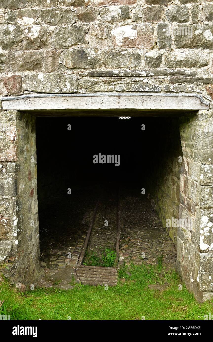 A view of the ruins of an old Iron Furnace in Bonawe near Oban in ...