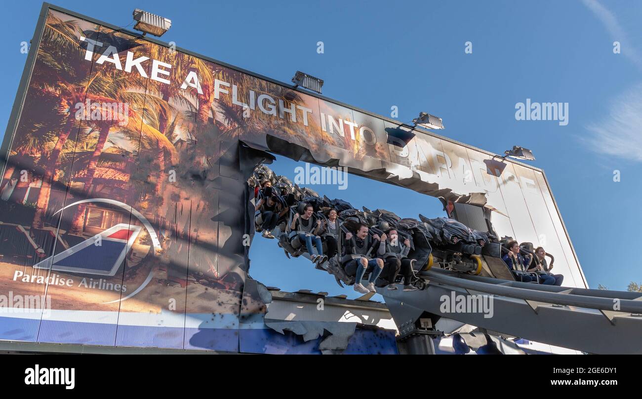 The Swarm Post apocalyptical Rollercoaster at Thorpe Park Theme Park ...