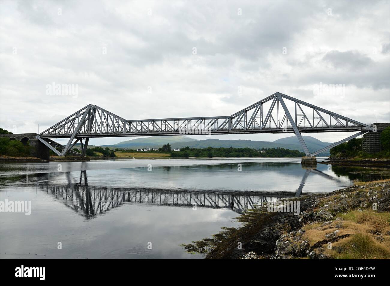 A view of the bridge which spans the entrance to Loch Etive at Connel ...