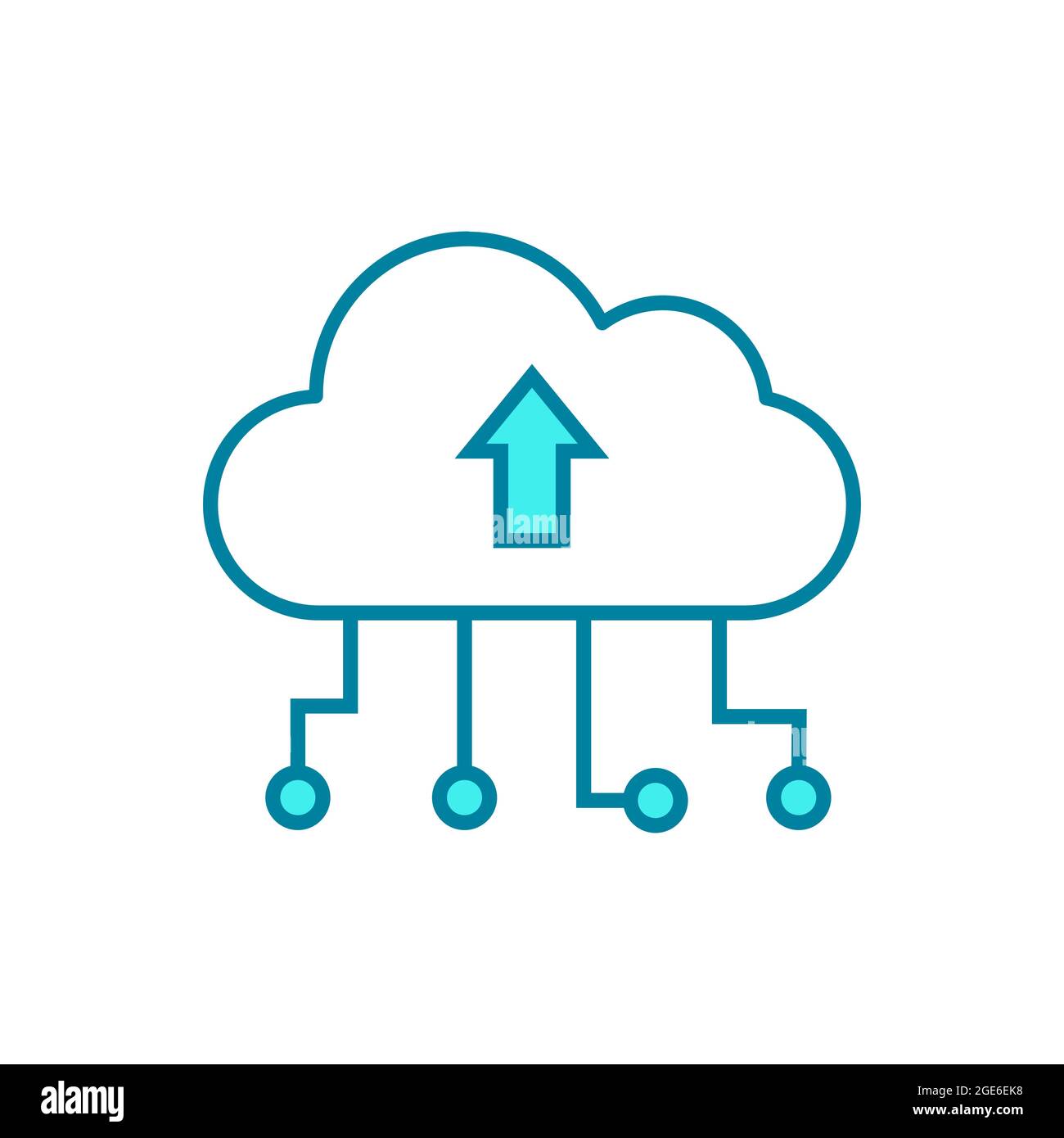 Cloud connections icon. P2P transmission. Online data storage network ...