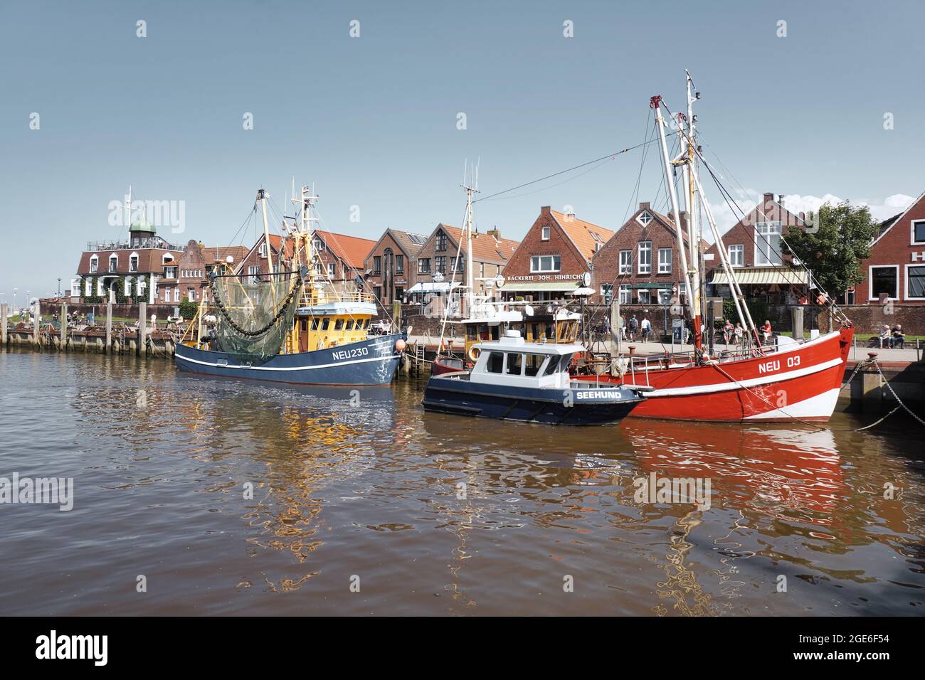 North Sea resort Neuharlingersiel in East Frisia, Lower Saxony, Germany ...