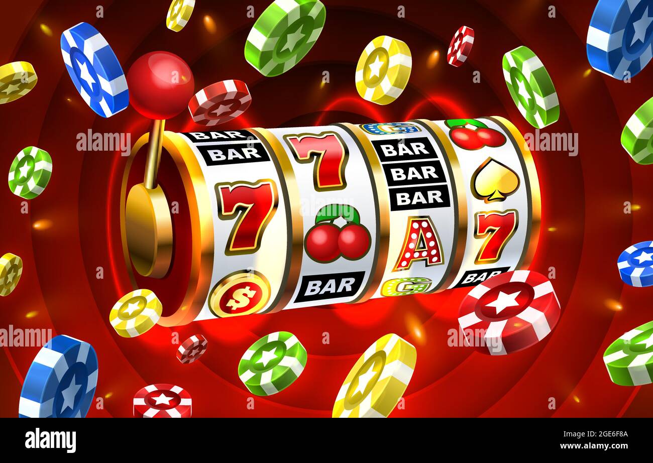 Casino slots icons, slot sign machine, night Vegas. Vector illustration ...