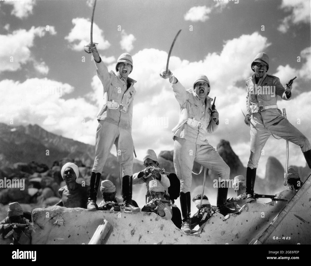 SAM JAFFE CARY GRANT VICTOR McLAGLEN and DOUGLAS FAIRBANKS Jr in GUNGA ...