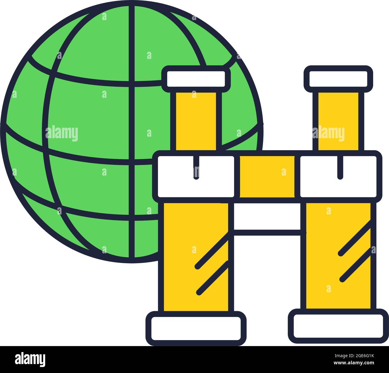 Global research flat vector icon line design Stock Vector Image & Art ...