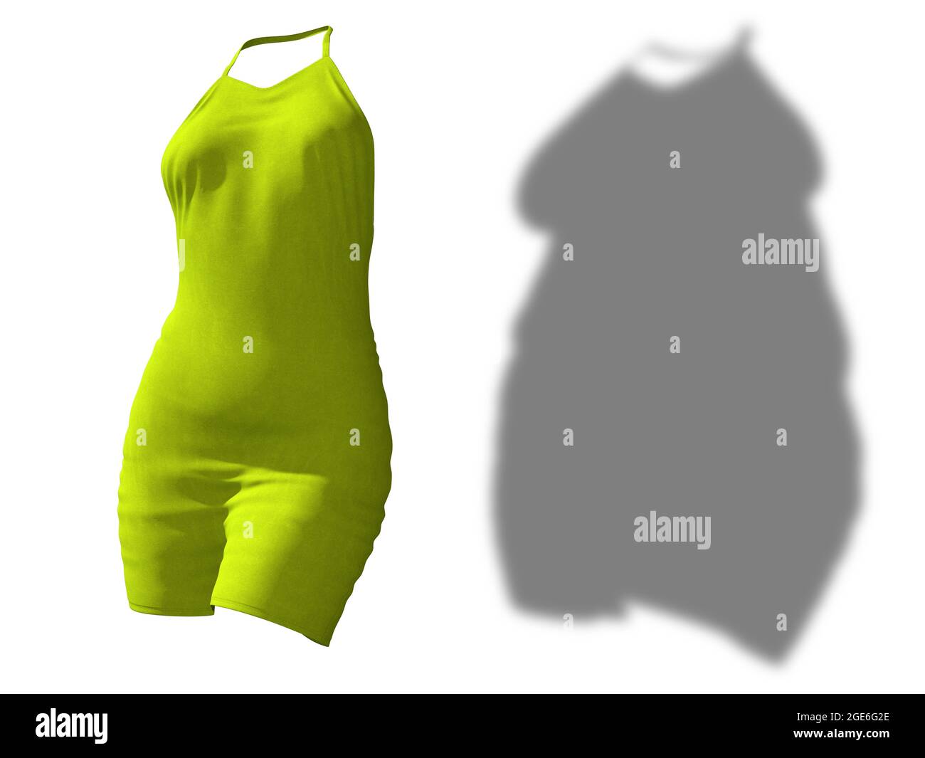 Conceptual fat overweight obese shadow female dress outfit vs slim fit ...