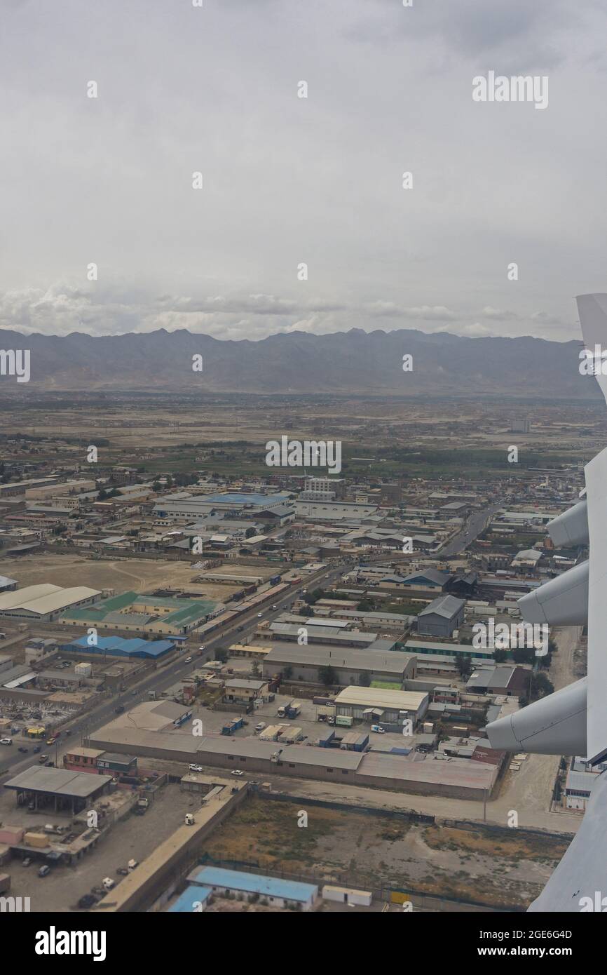Aerial view of the city of Kabul from the Plane, Afghanistan Stock ...